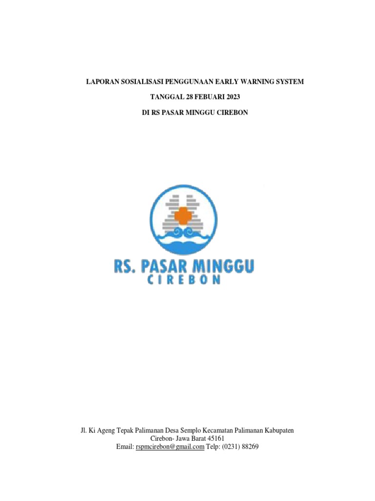 PAP 2.3 Laporan Sosialisasi EWS Di Ruangan | PDF | Sains & Matematika