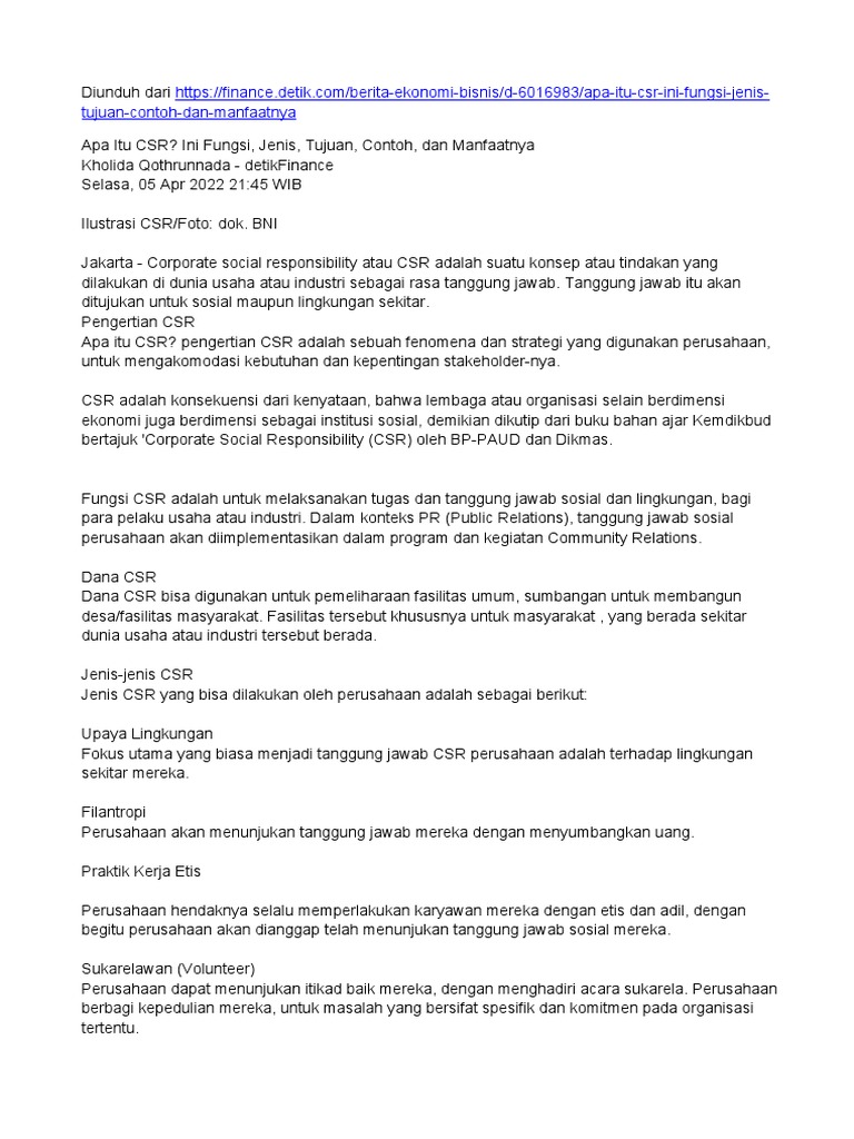 Apa Itu CSR | PDF