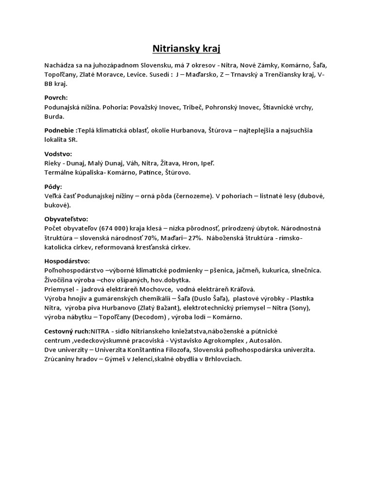 Nitriansky Kraj | PDF