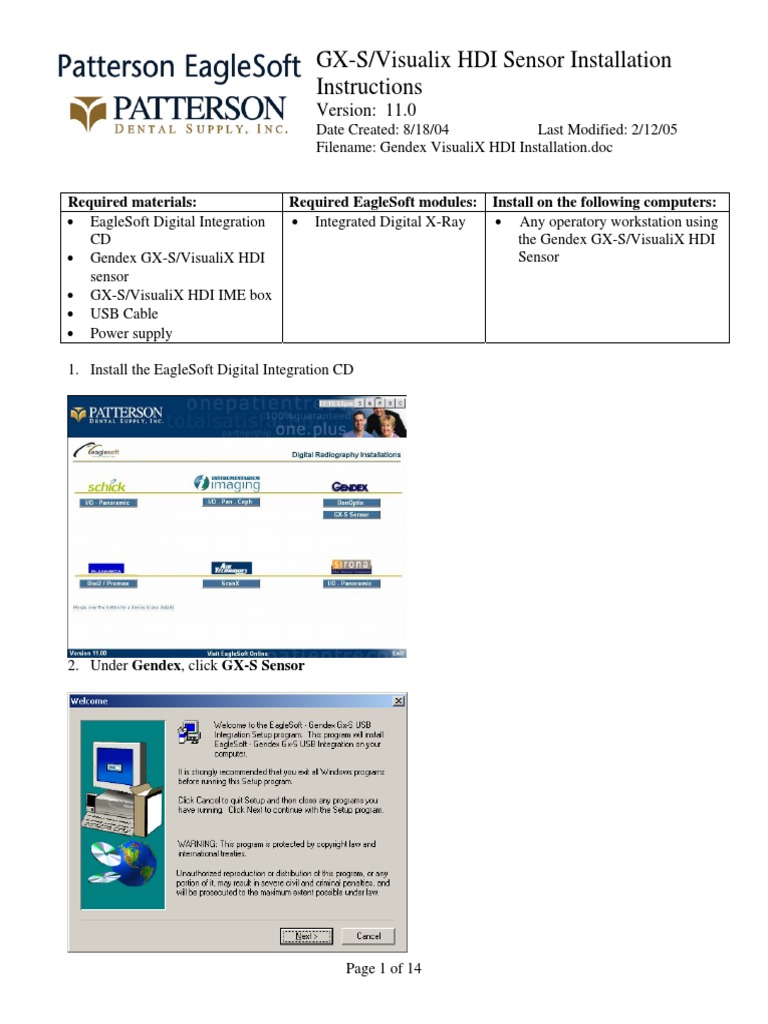 Gendex VisualiX HDI Installation PDF | PDF | Device Driver | Usb