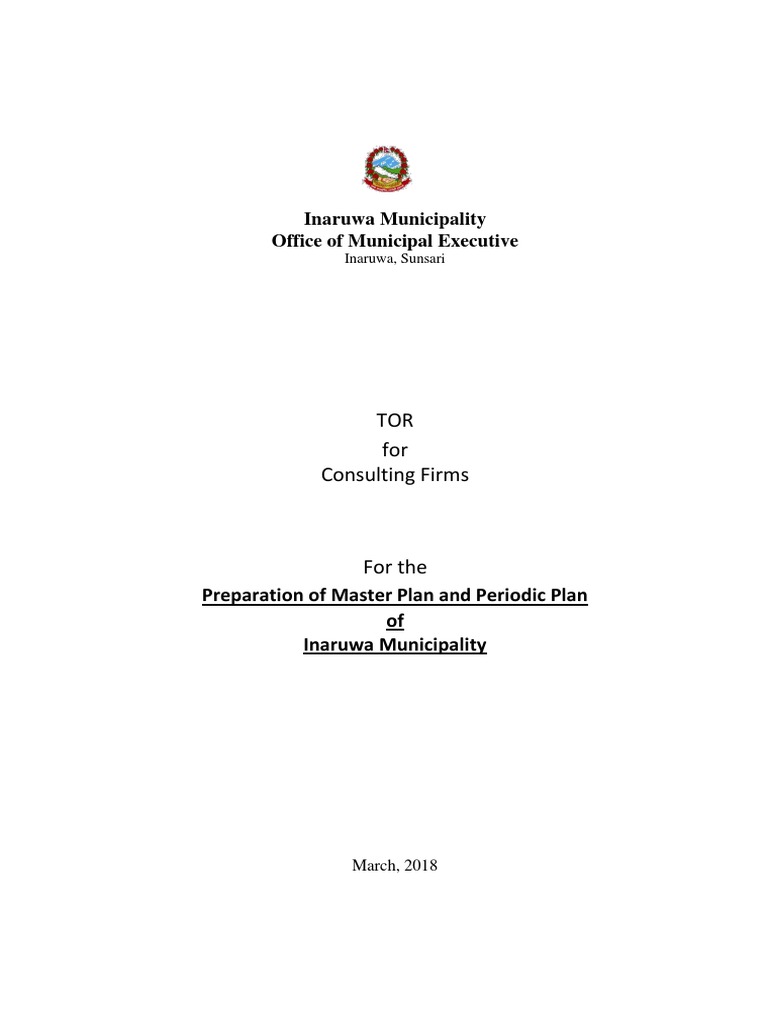 ToR Inaruwa Mun PDP | PDF | Urban Planning | Infrastructure