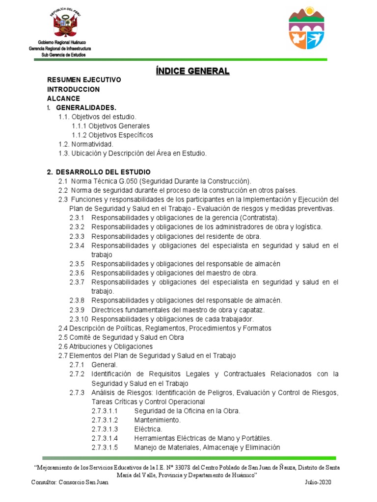 Plan de Seguridad y Salud en Obra | PDF | Seguridad y salud ocupacional