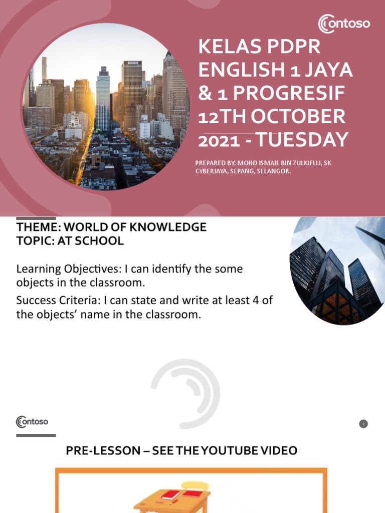 PDPR English 1 Jaya & 1 Progresif 12 Okt 2021 | PDF