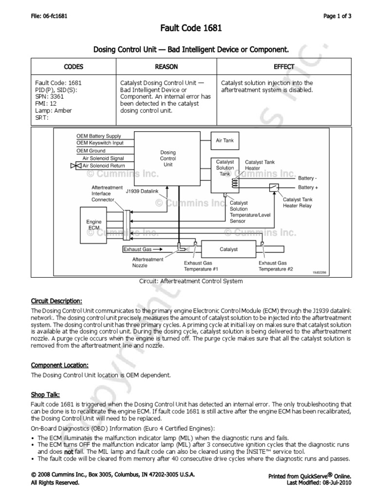 06-fc1681 Dosing Control Unit - Bad Intelligent Device or Component PDF | Download Free PDF ...