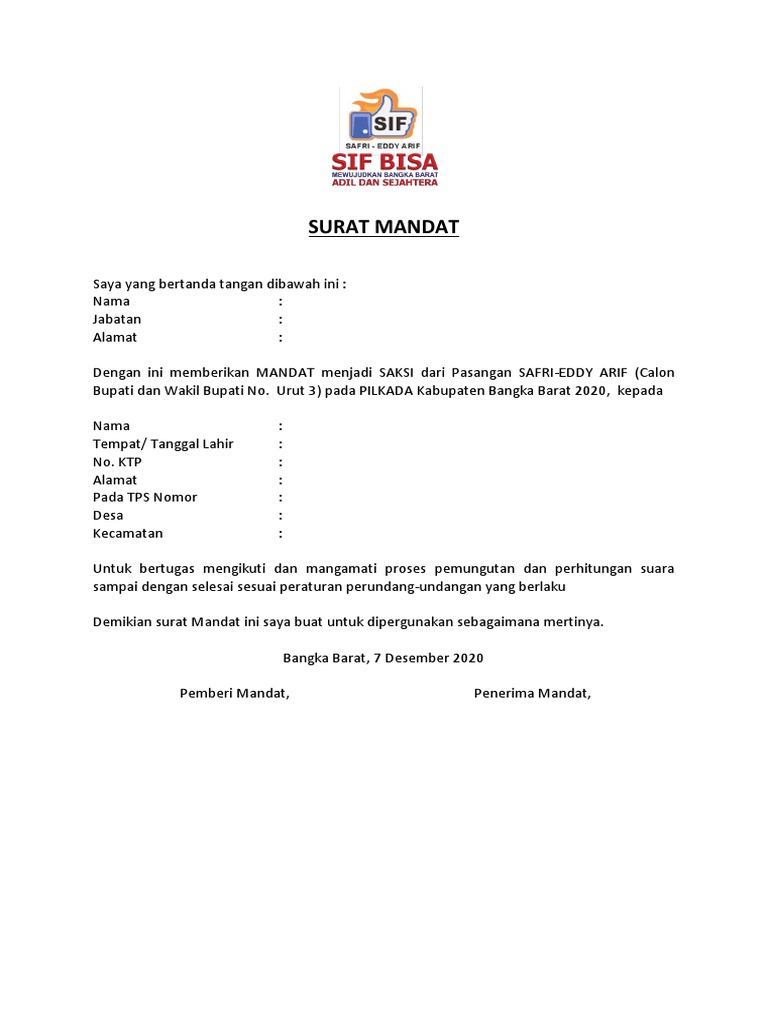 Surat Mandat Saksi | PDF