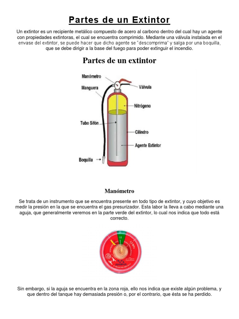 Partes y componentes de un extintor | PDF | Química | Materiales