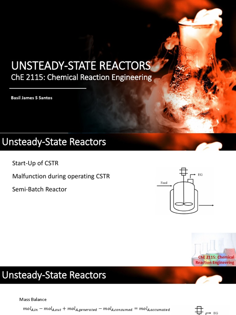 10 - Unsteady-State Reactor PDF | PDF | Chemical Reactor | Unit Processes