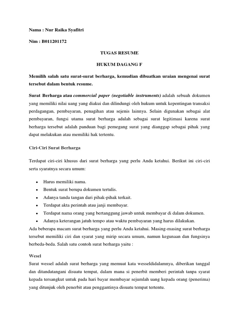 Surat Berharga | PDF