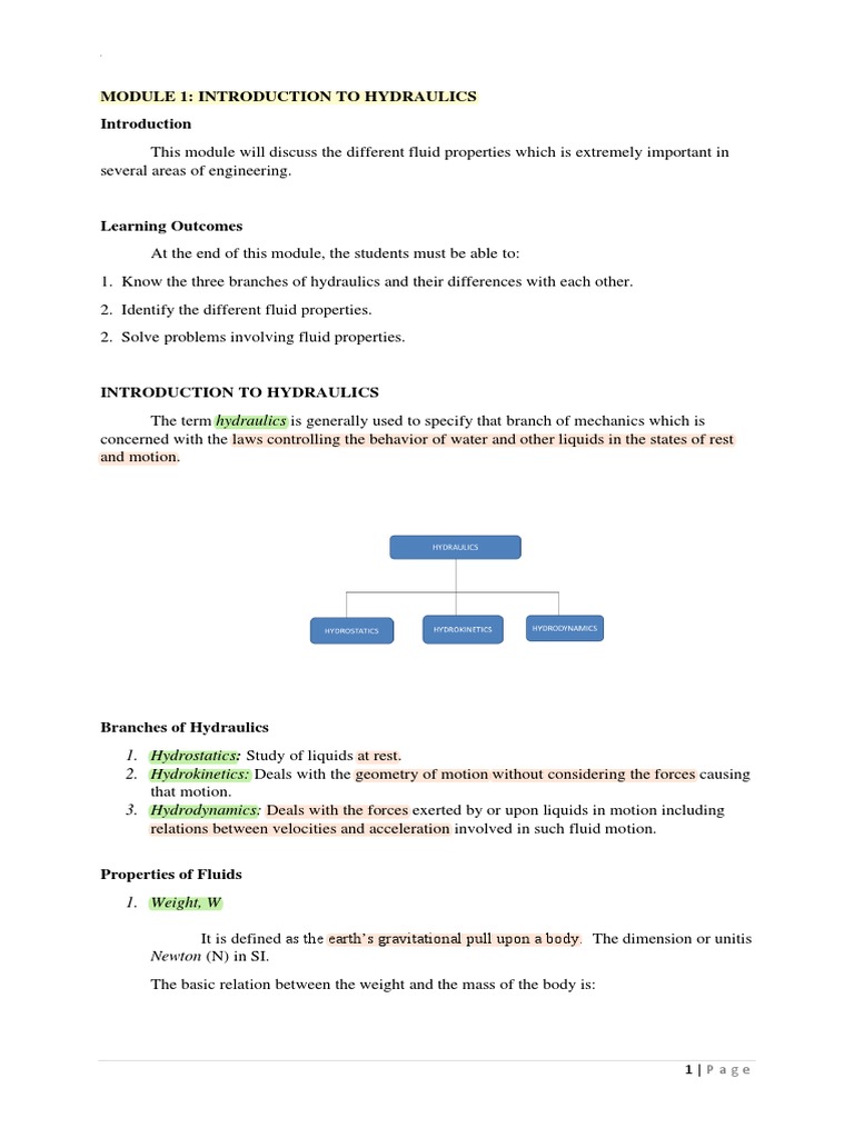 Module 1 v2 | PDF | Density | Viscosity