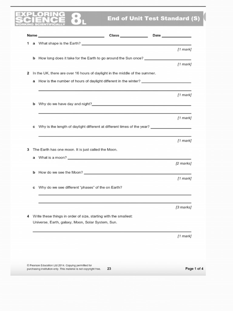 8L Astronomy Standard Test | PDF