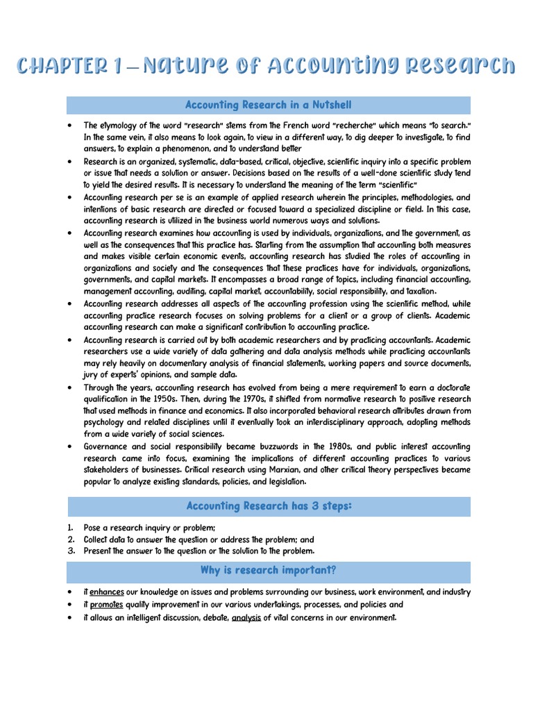 Understanding Accounting Research Steps | PDF | Career & Growth ...