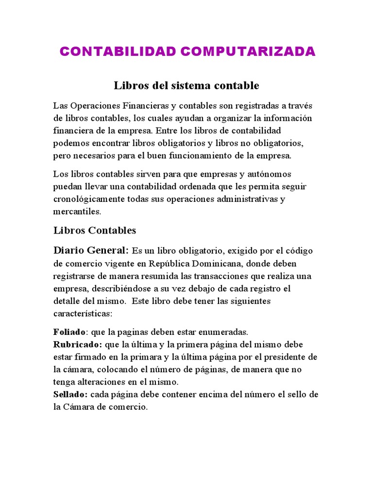 Libros Del Sistema Contable | PDF | Contabilidad | Business