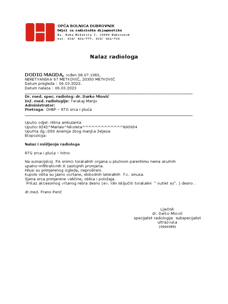 Nalaz PDF | PDF
