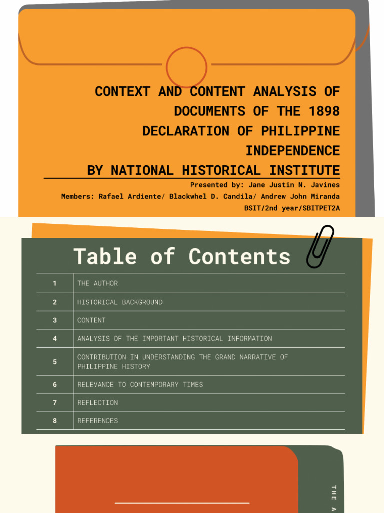 Documents On The 1898 Declaration of Philippine Independence | PDF