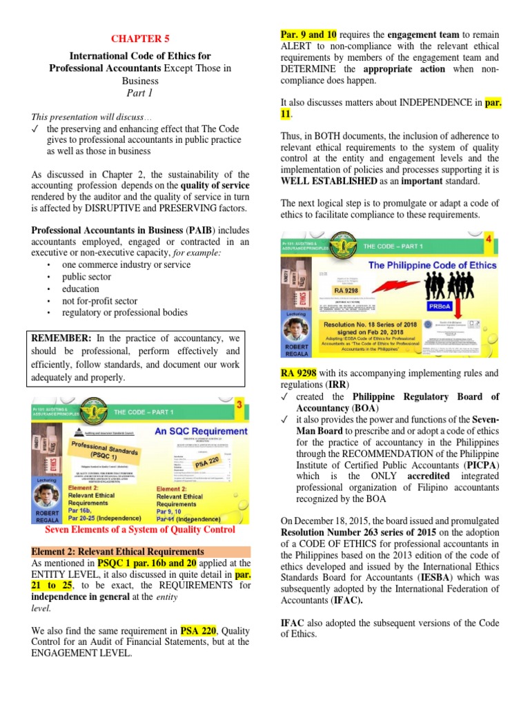 Chapter 6 International Code of Ethics For Professional Accountants | PDF | Audit | Confidentiality