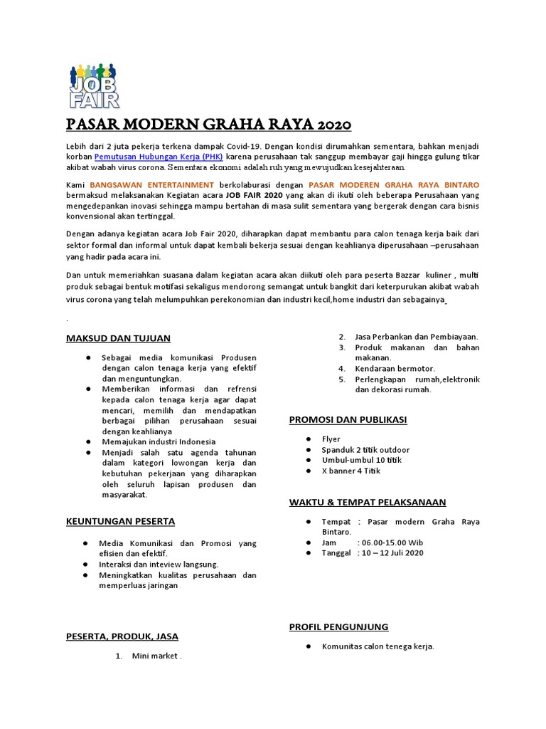 Proposal Pasar Modern Graha Raya | PDF