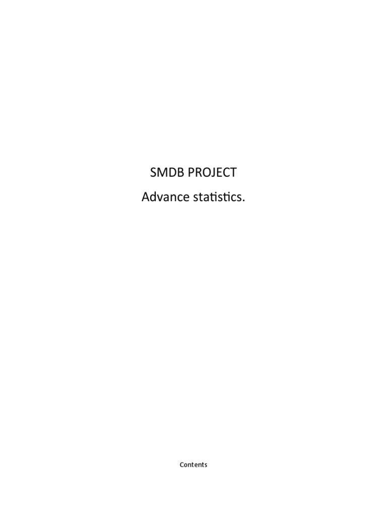 Advance Statistics-Project Report | PDF | P Value | Statistical ...