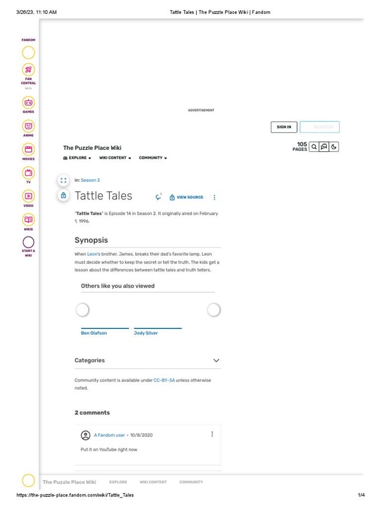Tattle Tales - The Puzzle Place Wiki - Fandom | PDF | Walt Disney Pictures