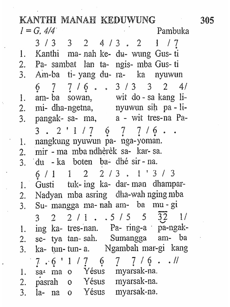 KA.305 Kanthi Manah Keduwung | PDF KA.305 Kanthi Manah Keduwung | PDF