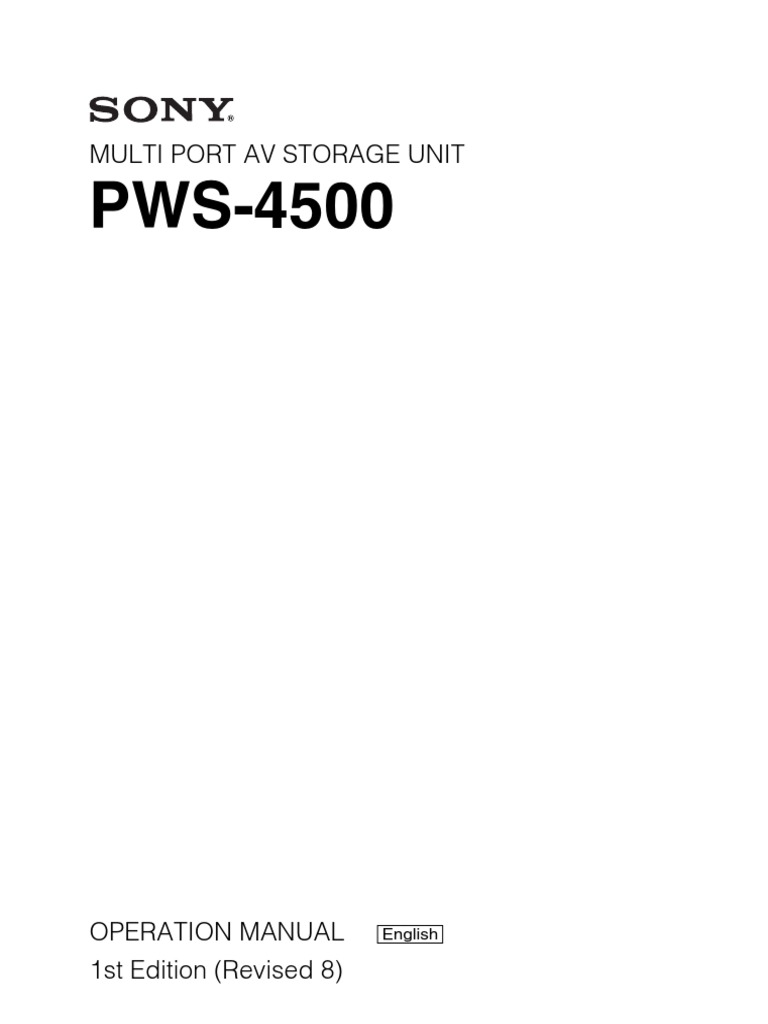 Sony PWS4500 | PDF | Computer Network | World Wide Web