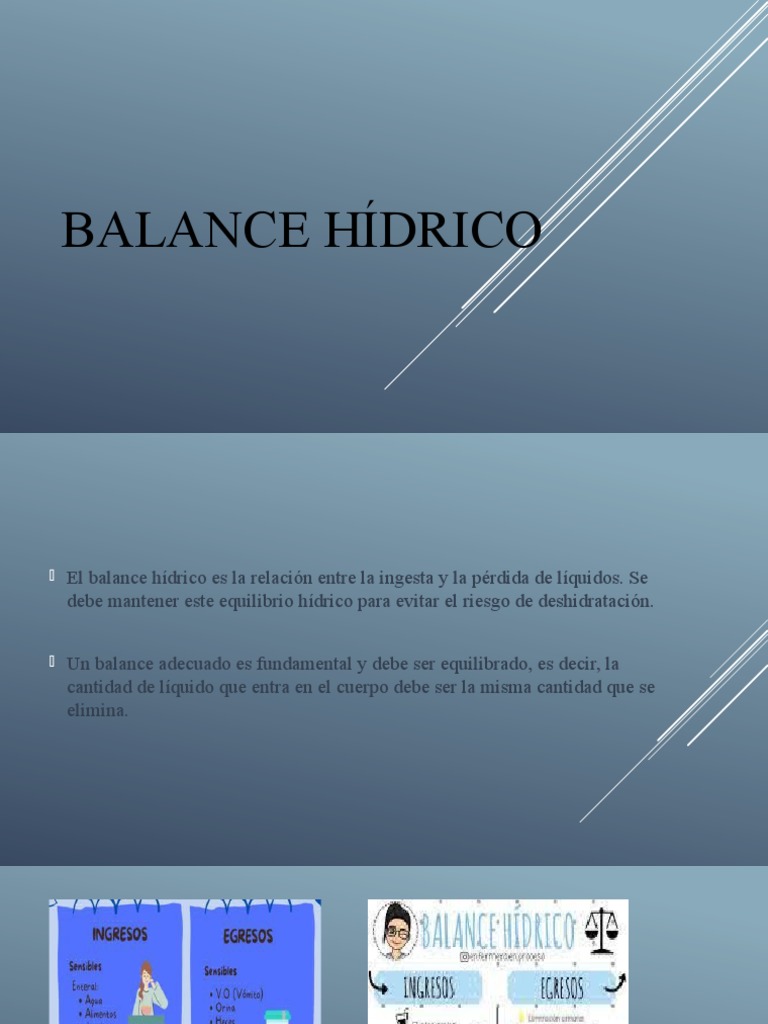 Balance Hídrico | PDF | Agua | Deshidración