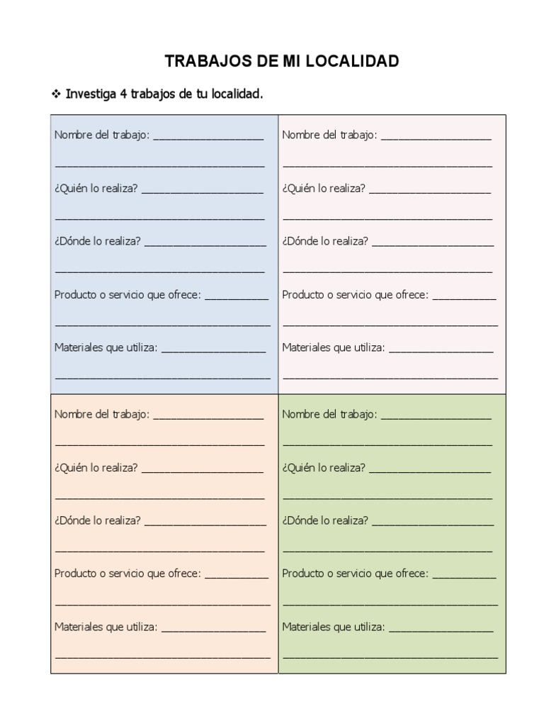 Trabajos de Mi Localidad | PDF
