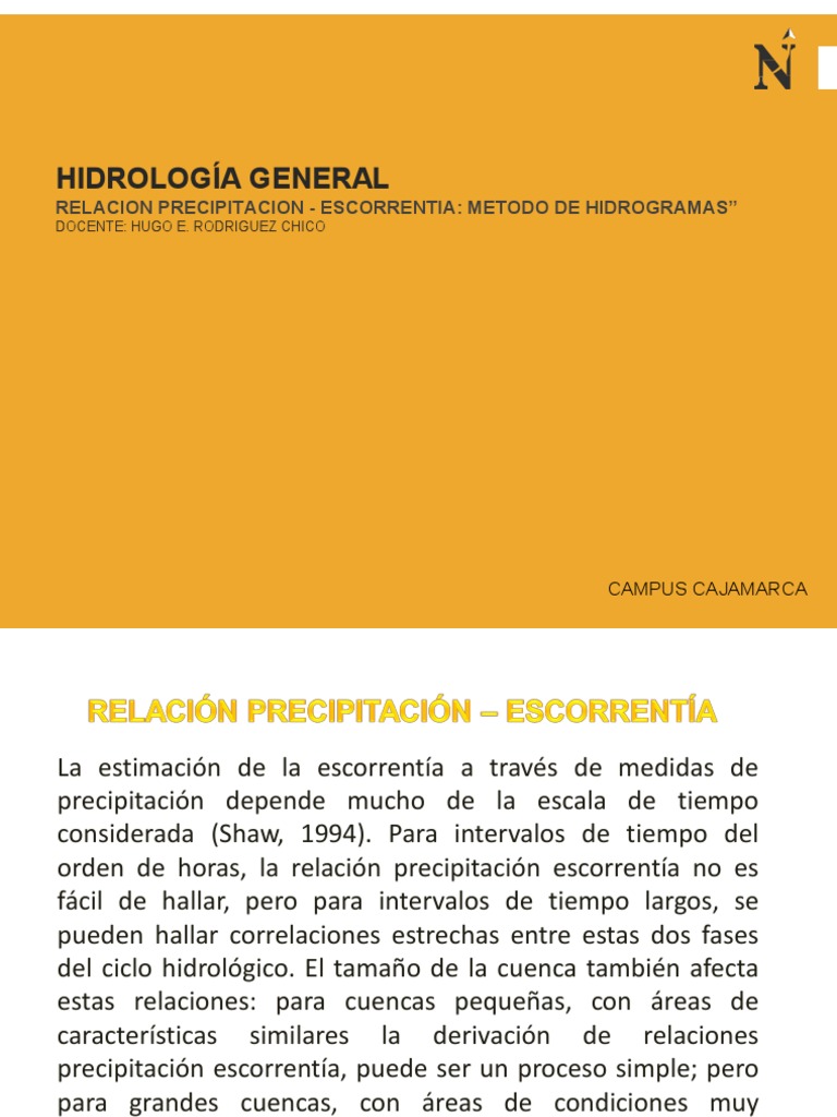9.1. Relación Precipitación Escorrentía - Método de Hidrogramas PDF | PDF | Precipitación ...