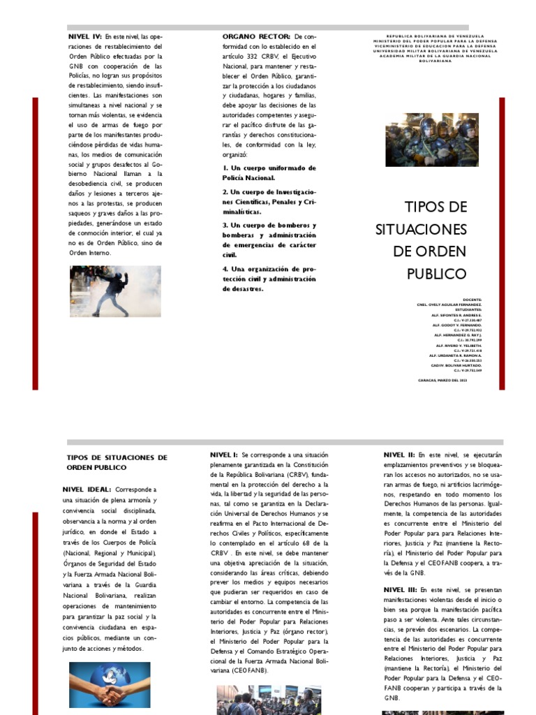 TRIPTICO TIPOS DE SITUACIONES DE ORDEN PUBLICO | PDF | Gobierno
