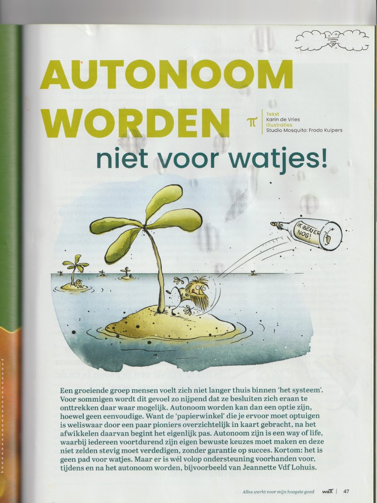 Autonomie Niet Vvor Watjes PDF | PDF