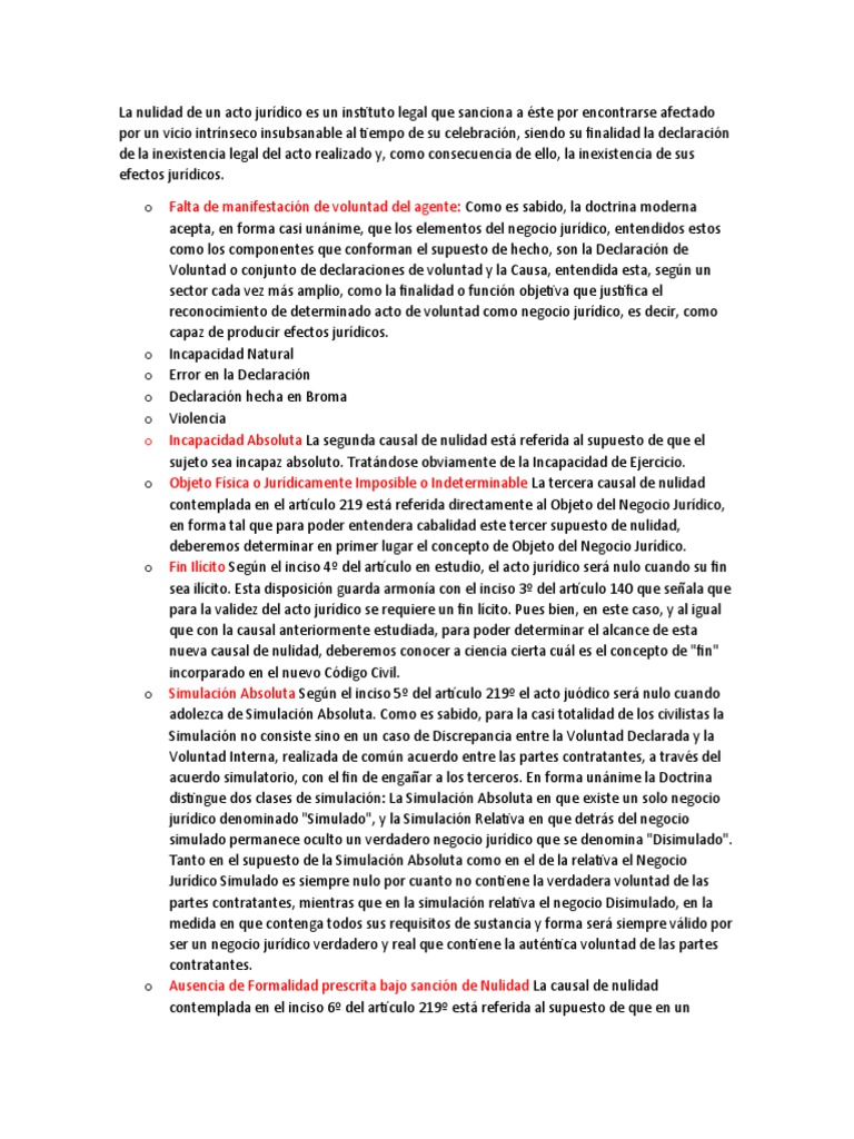 Nulidad Del Acto Juridico | PDF | Nulo (ley) | Justicia