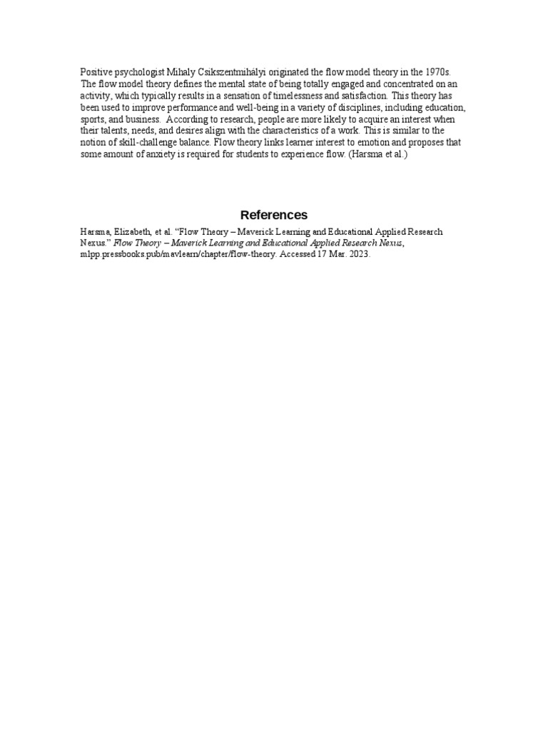 Flow Theory: Origins, Applications, and Links Between Skill-Challenge ...