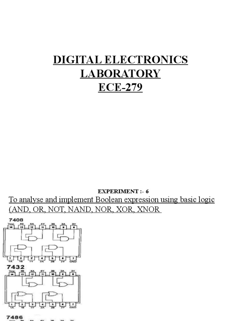 ECE 279 Exp. 1 To Exp 10 | PDF | Mathematical Logic | Electrical Circuits