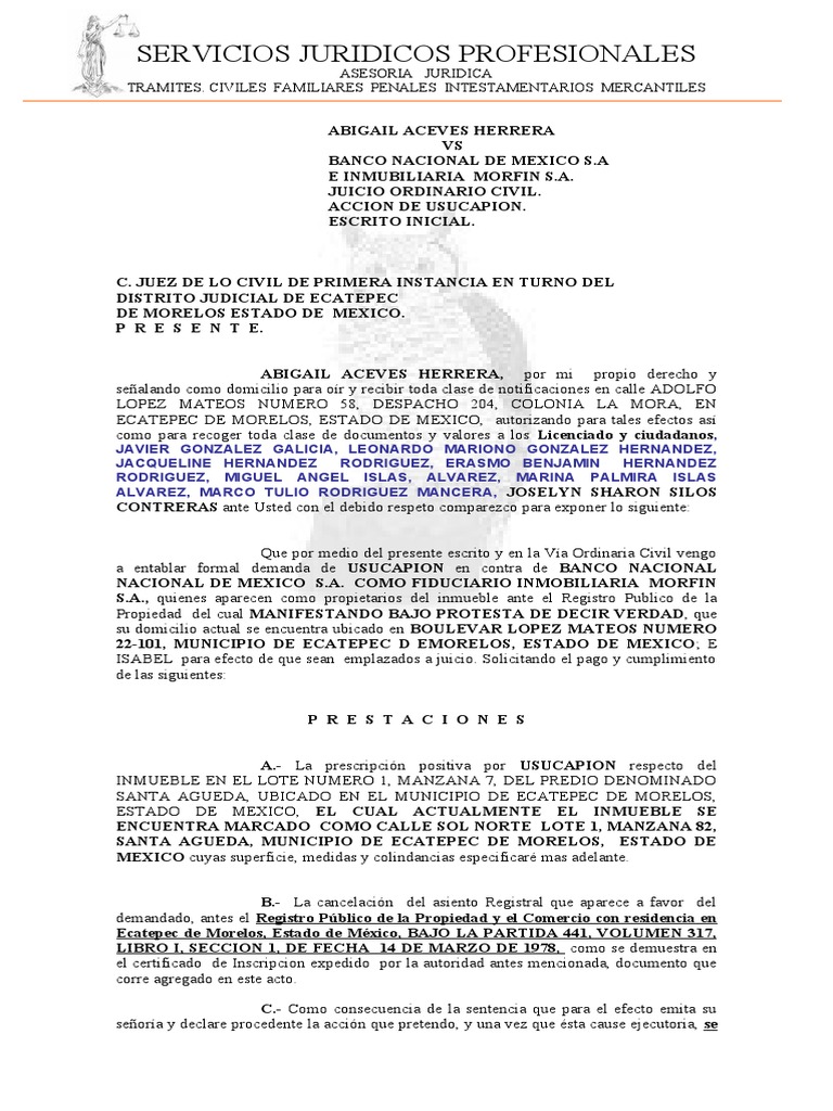 Abigail Aceves | PDF | Posesión (Ley) | Propiedad Abigail Aceves | PDF | Posesión (Ley) | Propiedad