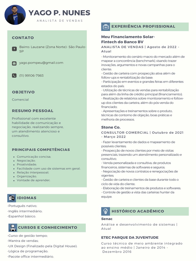 CV VENDAS | PDF | Business | Economias