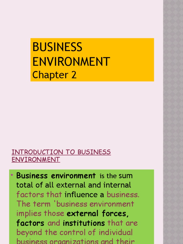Chapter-2 Business Environment | PDF | Organizational Culture | Inflation