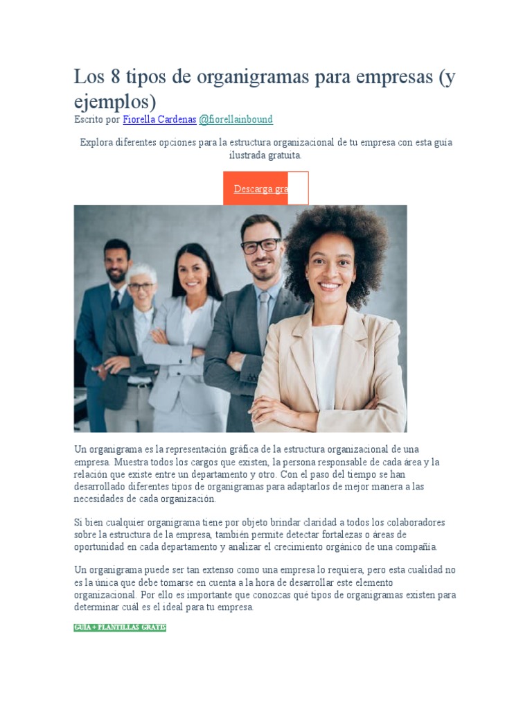 Los 8 Tipos de Organigramas para Empresas | PDF