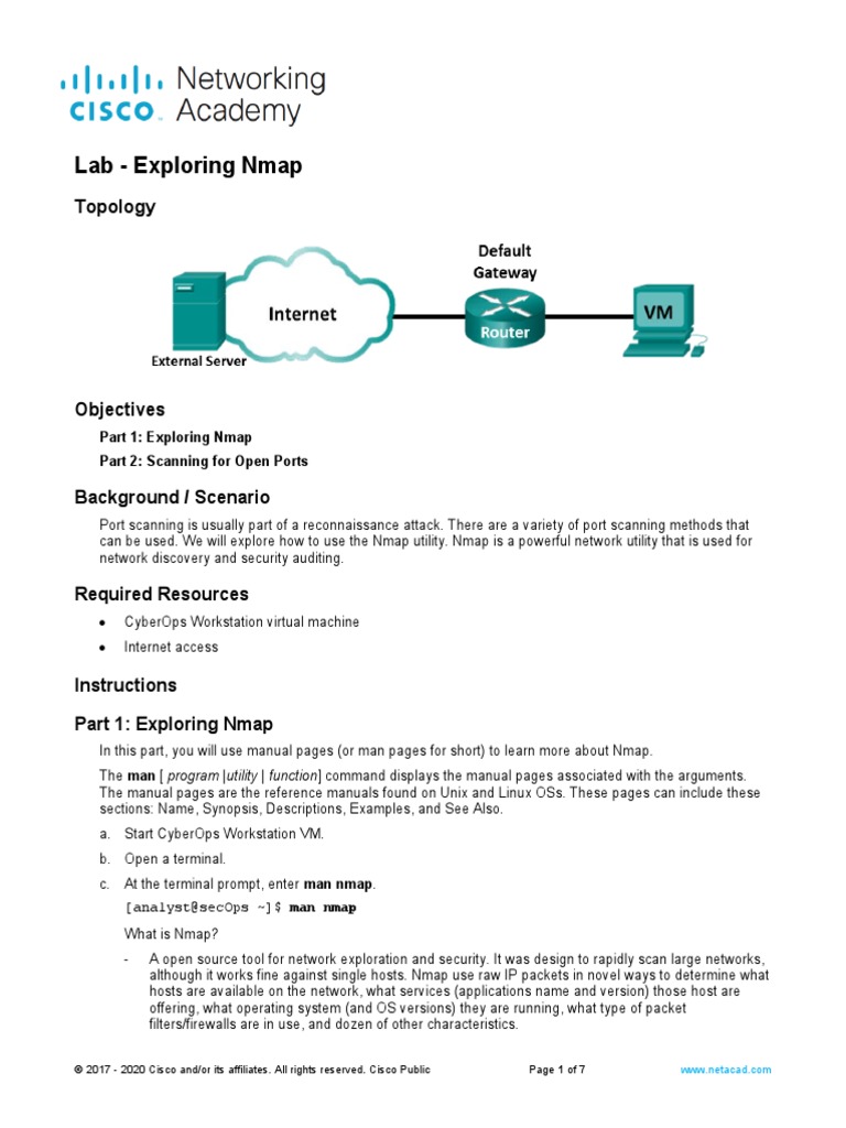 9.3.8 Lab - Exploring Nmap | PDF | File Transfer Protocol | Ip Address