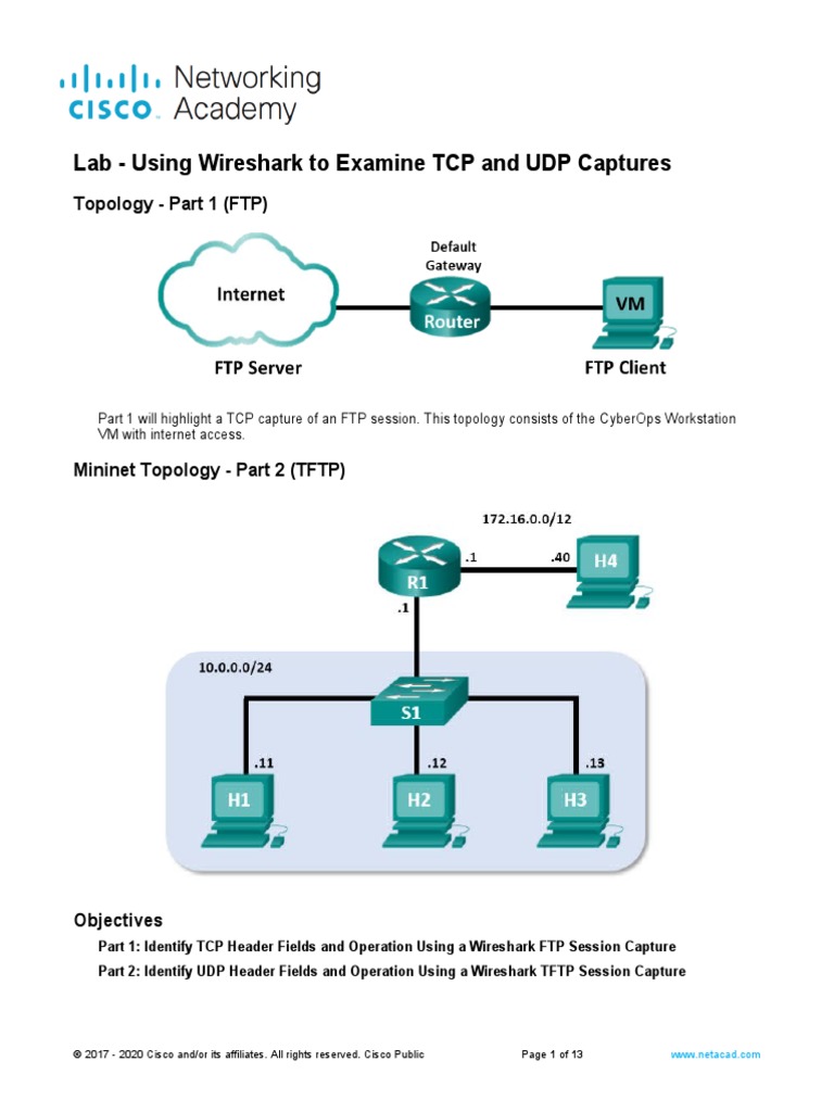 10.4.3 Lab - Using Wireshark To Examine TCP and UDP Captures | PDF | Transmission Control ...