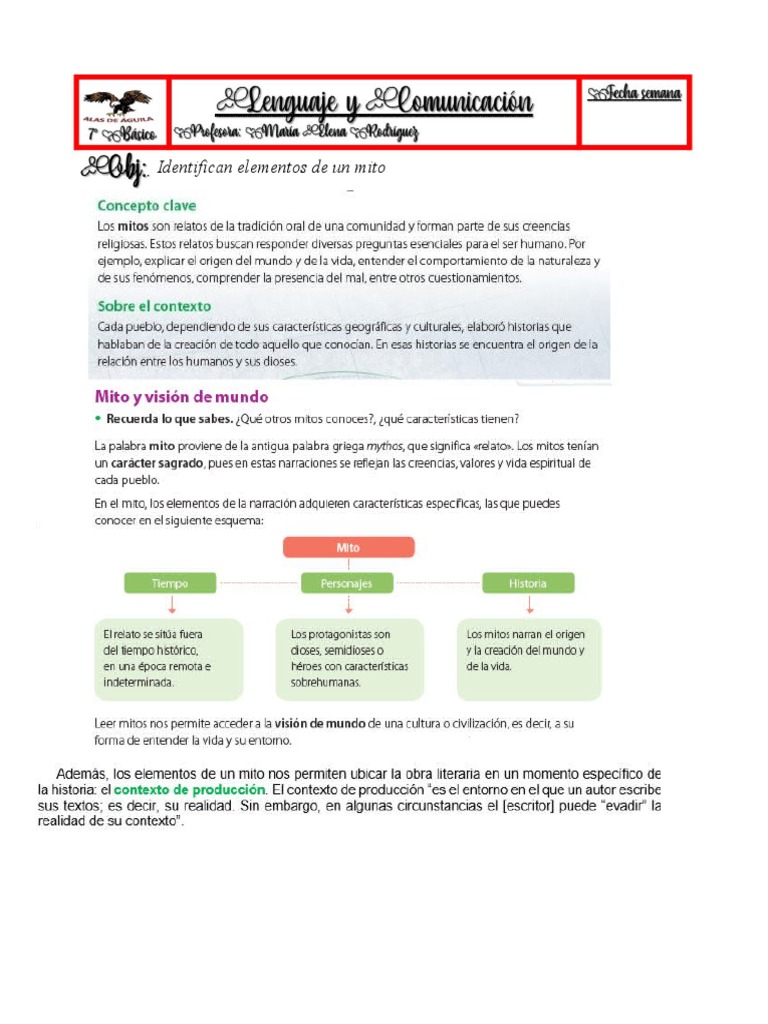 Guía 5 Elementos de Un Mito Pagina 126 | PDF