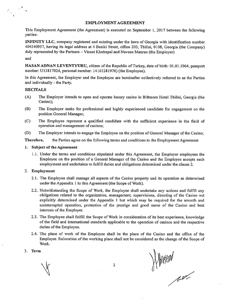Employment Agreement PDF | PDF