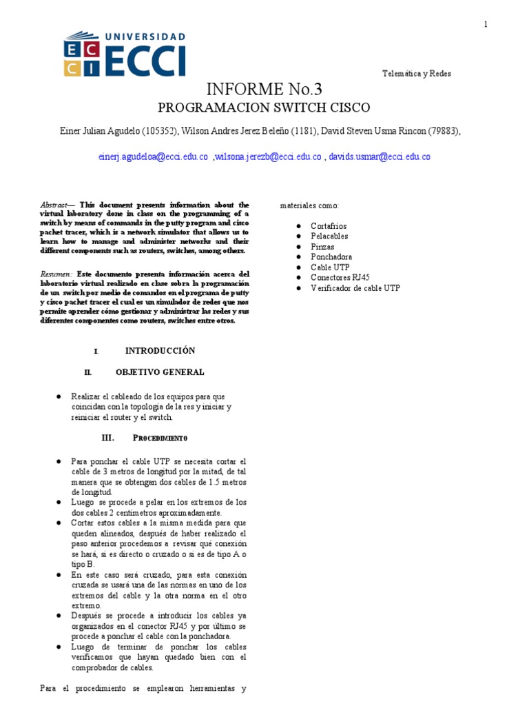 Programacion Switch Cisco | PDF | Ciencias de la Computación | Redes de computadoras