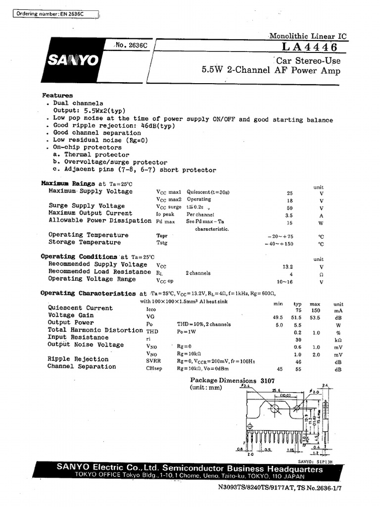 1121 025238 La4446 Sanyo PDF | PDF