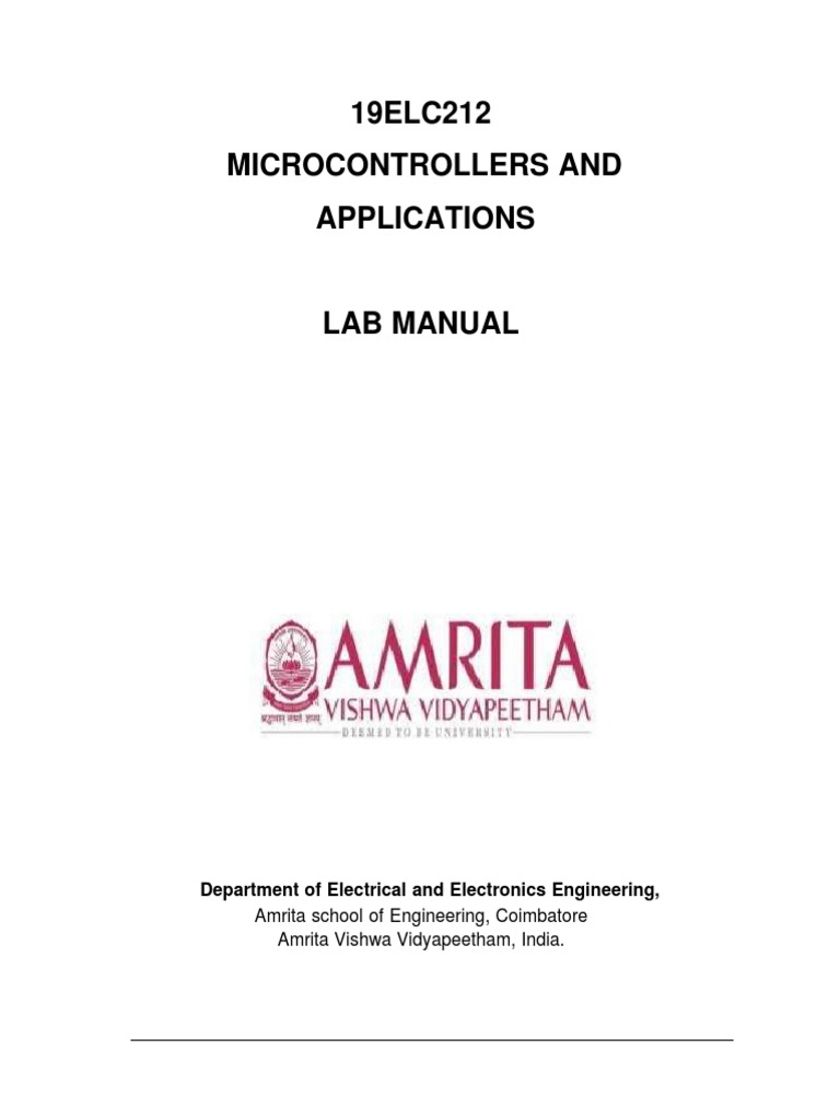 19ELC212 - MCA - Lab Manual | PDF | Analog To Digital Converter ...