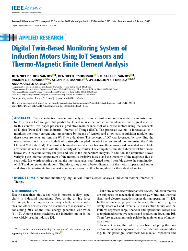 Digital Twin Based Monitoring System Of Induction Motors Using Iot Sensors And Thermo Magnetic