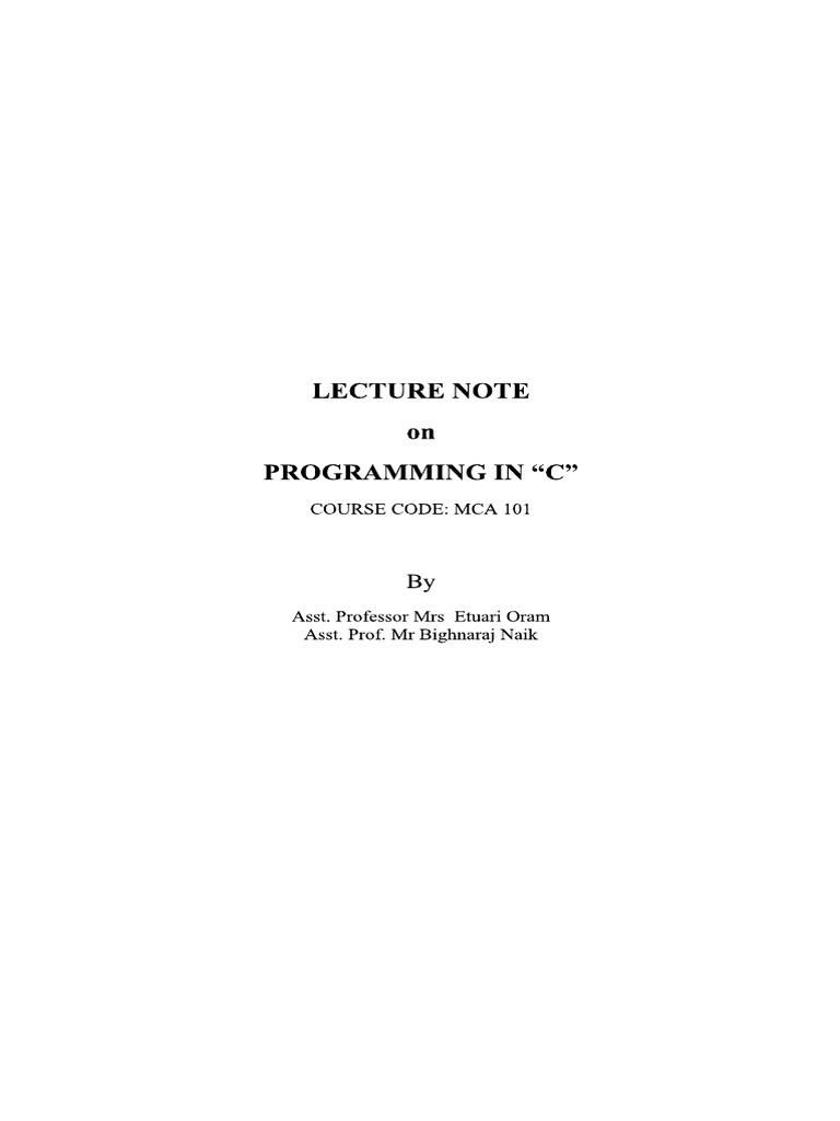 C Language Pdf