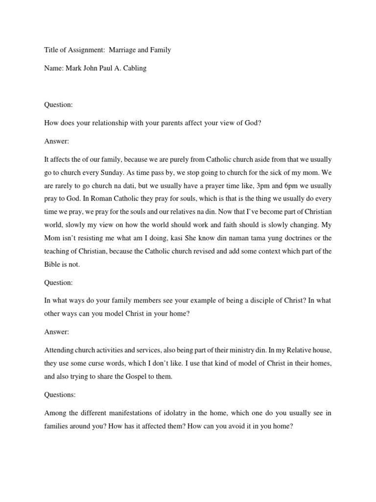 Mariiage and Family - Session 1 | PDF