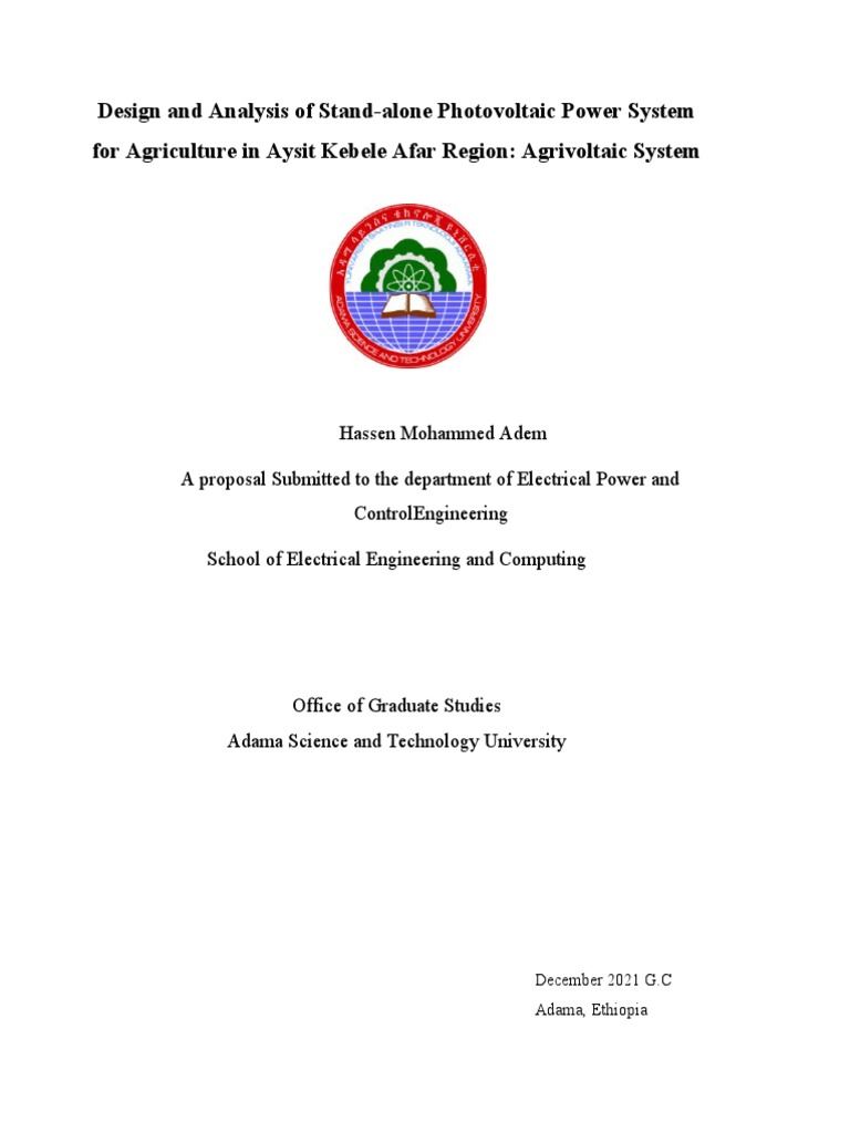 Design and Analysis of Agrivoltaic System in Afar Region | PDF ...