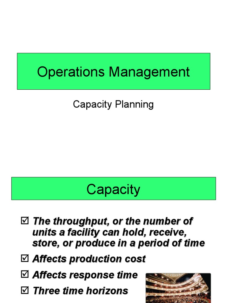 OM Capacity Planning | Download Free PDF | Economies | Economics