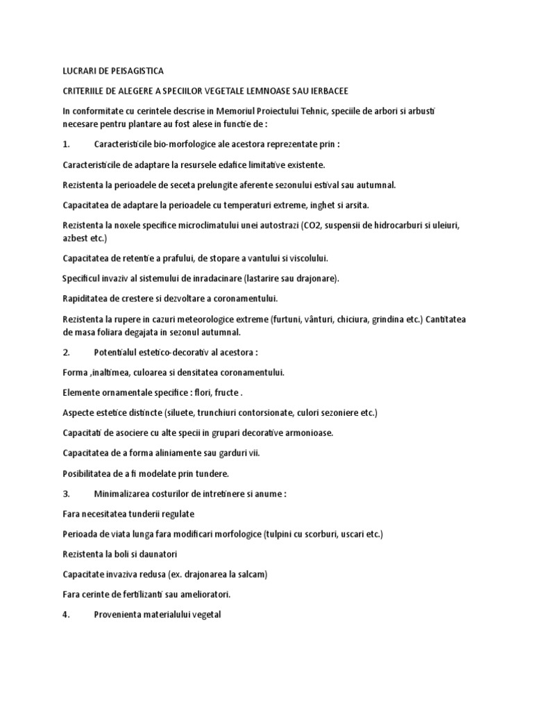 Lucrari de Peisagistica | PDF