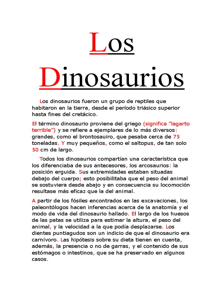 Los Dinosaurios | PDF | Dinosaurios